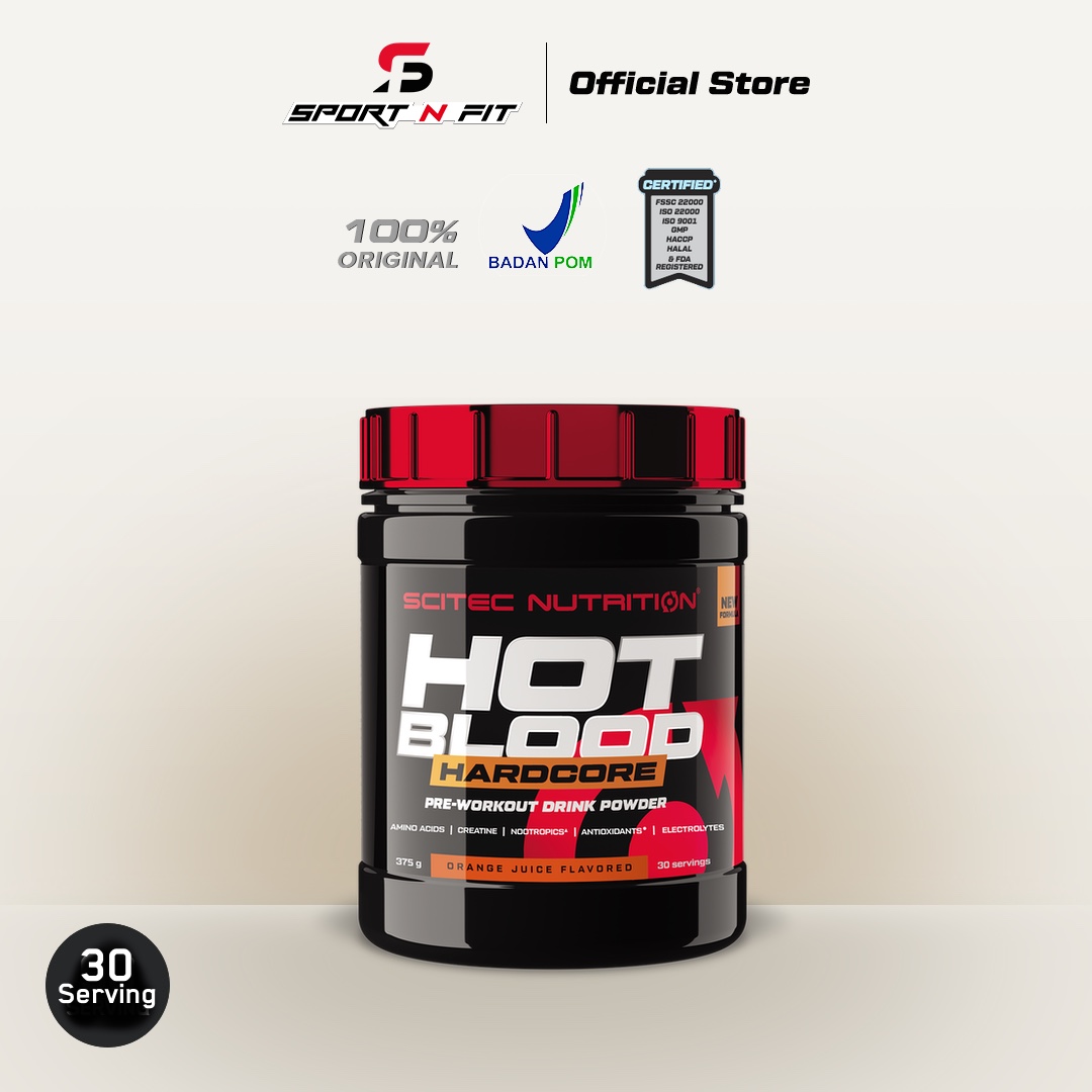 Scitec Nutrition – HOT BLOOD HARDCORE 375gram Orange Juice – Sport N FIT